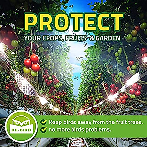 De-Bird Scare Tape - Reflective Tape Outdoor to Keep Away Woodpecker, Pigeon, Grackles, and More. Stops Damage, Roosting, and Mess (125ft Roll)