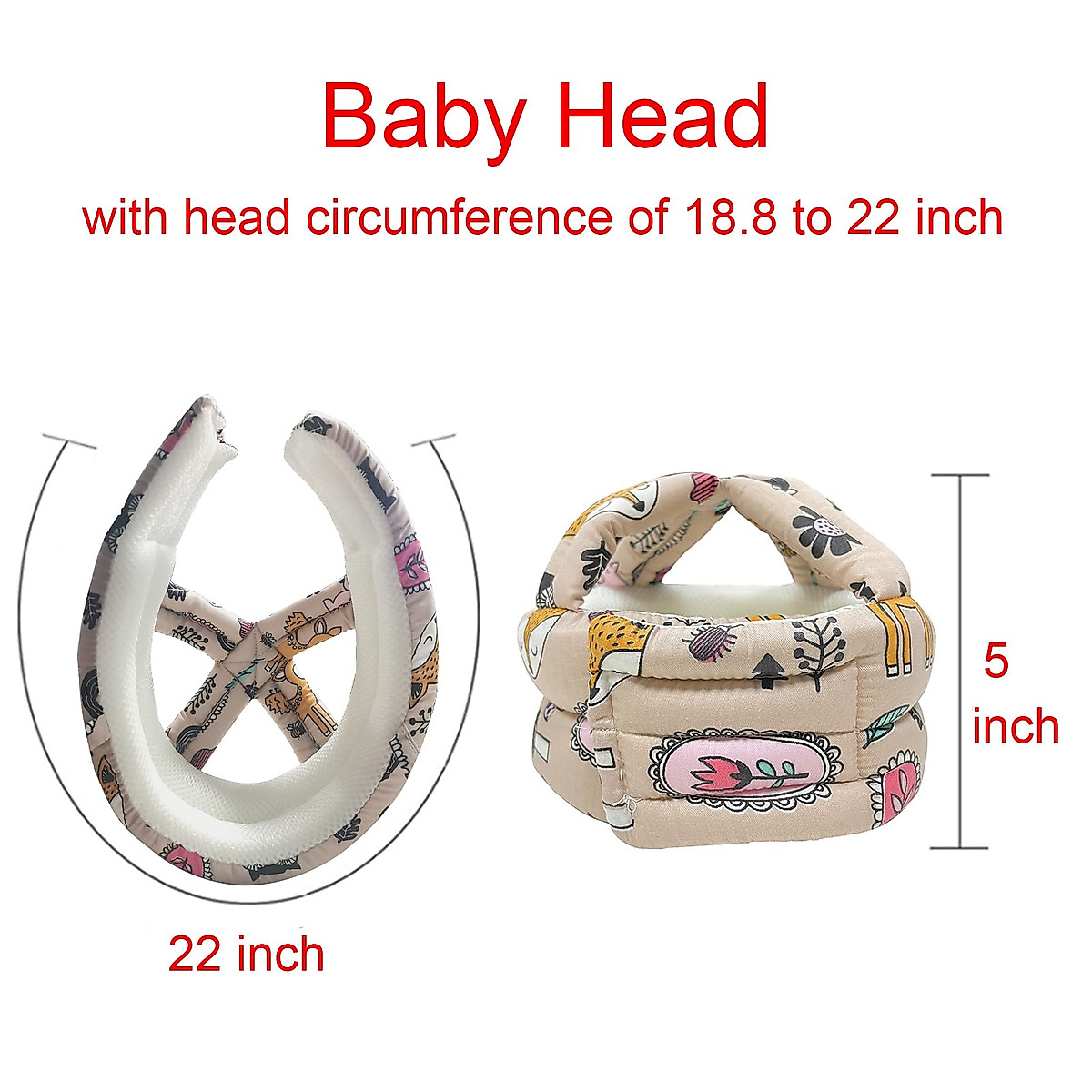 IULONEE Toddler Infant Helmet & Baby Knee Pads 3 Pairs, No Bump Safety Head Cushion Bumper Bonnet Adjustable Protective Cap Breathable Mesh Child Safety Hat for Running Walking Crawling (Pink Forest)