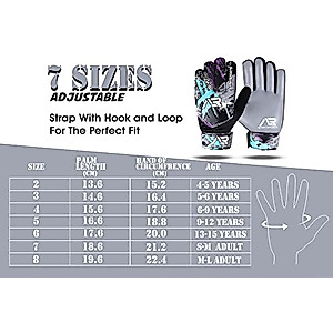 Arsh Sports Soccer Goalie Gloves, Football Goalkeeper Gloves for Kids Boys Children Youth Goalkeeping with 4mm Latex Finger Spine Protection (Gray, Size 4 Suitable for 6-9 Years)