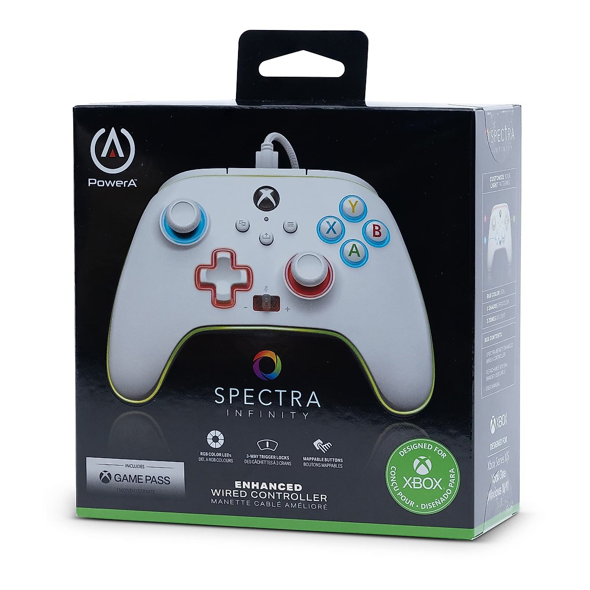 PowerA Spectra Infinity Enhanced Wired Controller for Xbox Series X|S - White (Amazon Exclusive), gamepad, video gaming controller, works with Xbox One and Windows 10/11, officially licensed