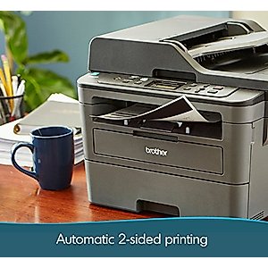 Brother DCP-L25 50DW Monochrome All-in-One Wireless Laser Printer - Print Copy Scan - Mobile Printing - Auto Duplex Printing – Print Up to 36 PPM - Up to 250 Sheets/Tray - ADF + HDMI Cable