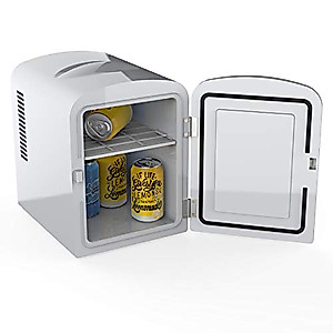 Uber Appliance Mini Fridge for Beauty, Skin Care, Makeup, Cosmetics Storage-6 can Capacity Portable Refrigerator Cooler and Warmer-Thermoelectric Technology-for Bedroom, Office, Dorm or car