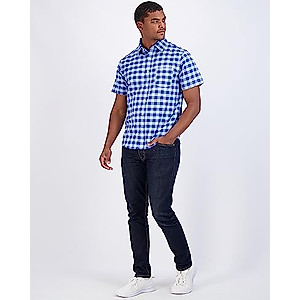 3-Pack: Mens Short Sleeve Button Up Down Shirt for Men Dress Shirts Slim Casual Plaid Clothing Clothes Pocket Cotton Collar Summer Outfit Fashion Top Tees Tshirt Lounge Camisa para Hombre - Set 6, L