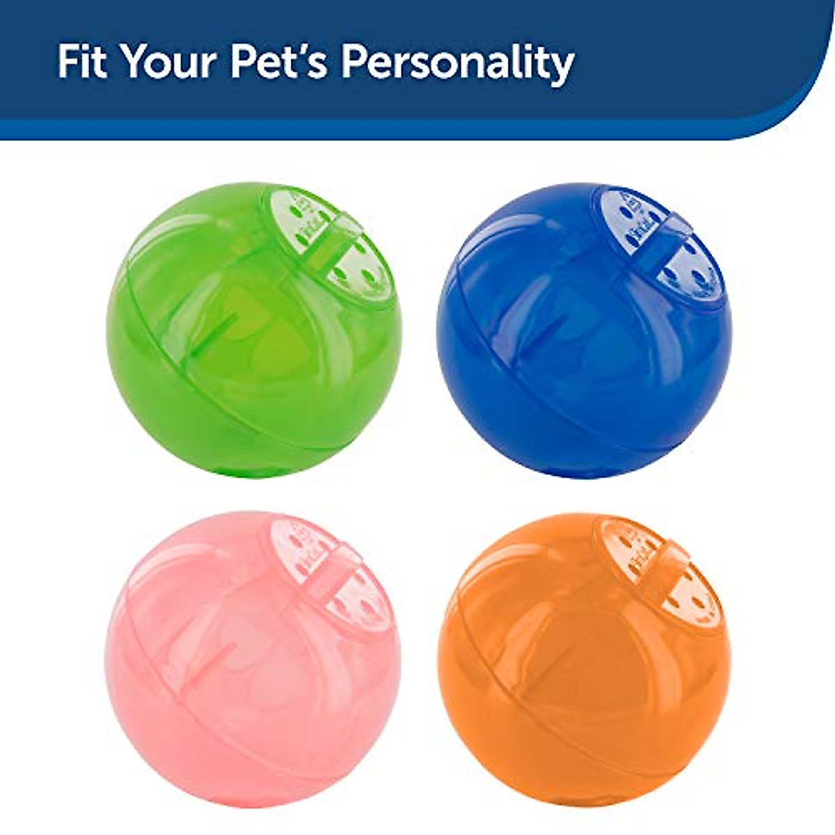 PetSafe SlimCat Meal-Dispensing Cat Toy, Great for Food or Treats, Blue, for All Breed Sizes
