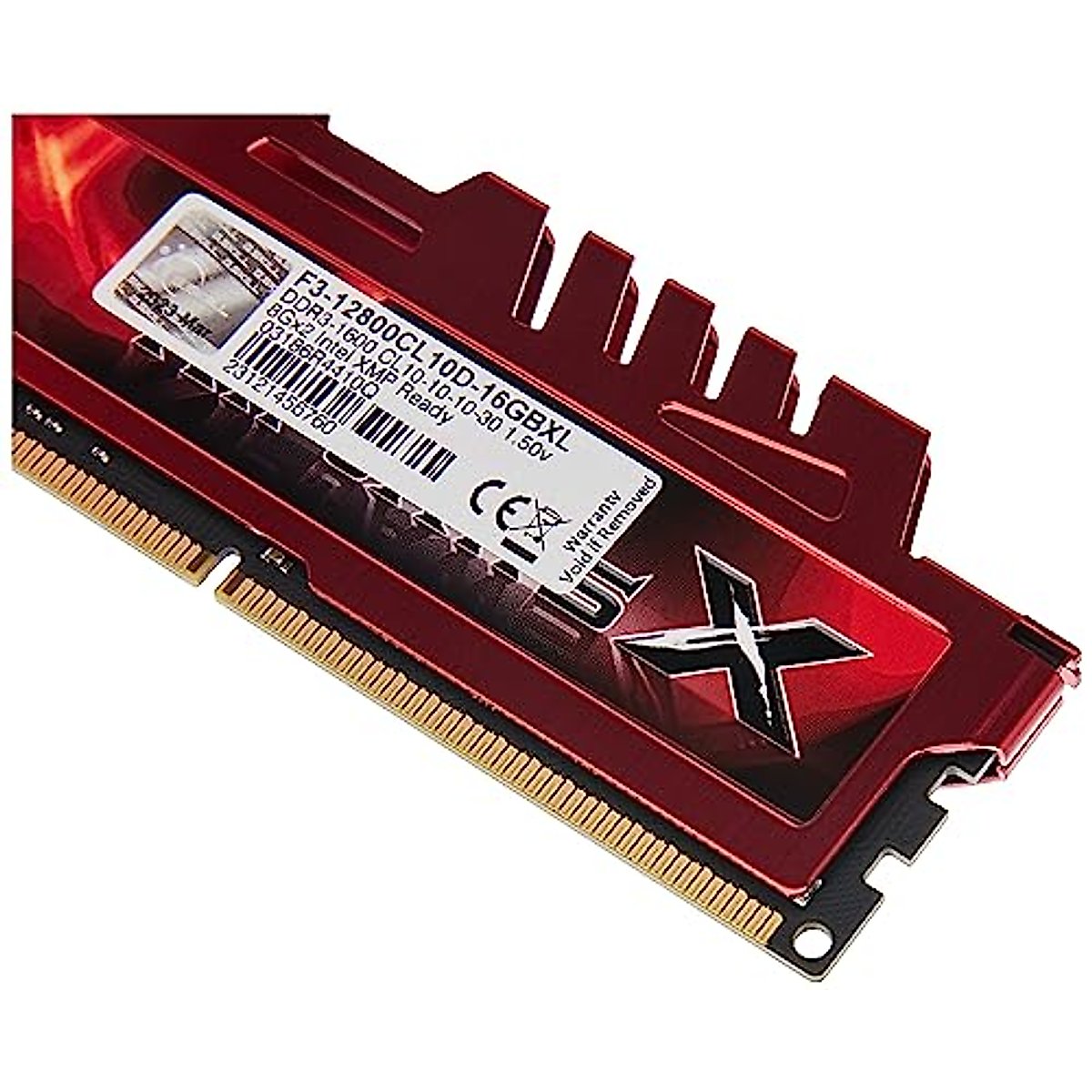 G.SKILL RipjawsX Series (Intel XMP) DDR3 RAM 16GB (2x8GB) 1600MT/s CL10-10-10-30 1.50V Desktop Computer Memory UDIMM (F3-12800CL10D-16GBXL)