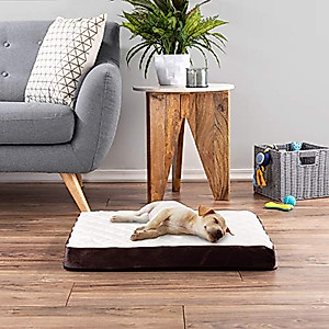 PETMAKER Dog Bed Collection– Charcoal Infused Egg Crate Style Foam Pet Bed with a Plush Cover – 26x19 Dog Bed for Small Dogs up to 35lbs (Brown)