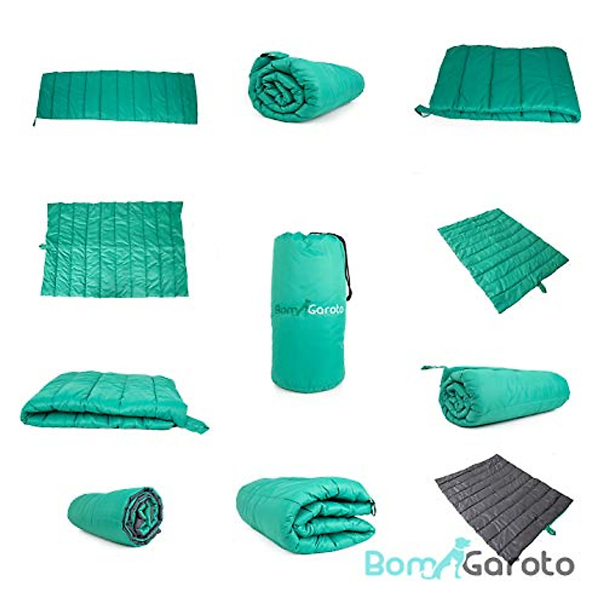 BomGaroto Portable Pet Mat - 46.5 x 33 Inch Cat and Dog Mat for Crate Bed, Dog Cage, Fireside or Camping! Waterproof Dog Beds for Medium Dogs and Small Dogs. Large Dog Bed with Storage Carry Bag