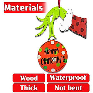 Thickened Christmas Front Door Decorations, 16.6'' x 13.6'' Wooden Hanging Sign for Xmas Themed Party Birthday Event New Year Party Decorations