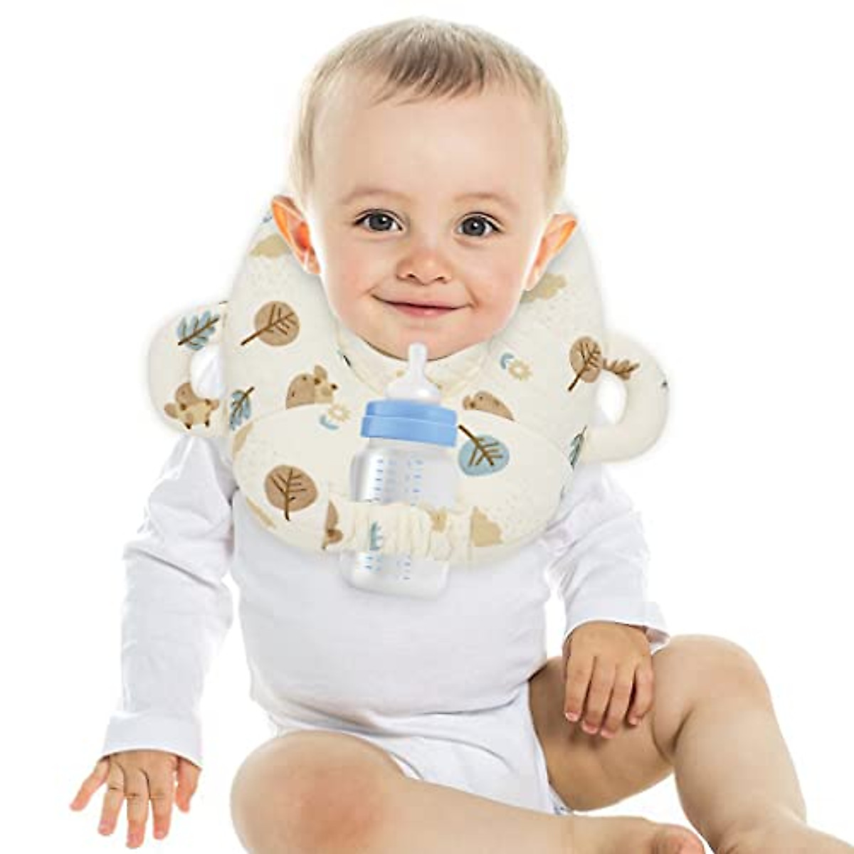 vocheer Baby Bottle Holder, Portable Support Pillow for Newborns, Baby Breastfeeding Pad，Bottle Support Cushion, Leaf