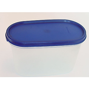 Tupperware Modular Mates Oval Storage Container, Bold n Blue Seal (Oval #2, 4.75 cup capacity)