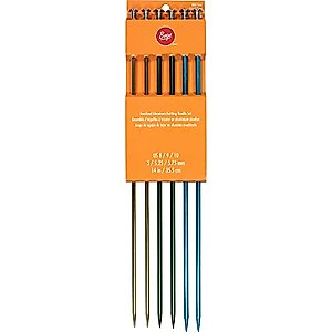 Boye Anodized Aluminum Straight Knitting Needle Set, US Sizes 8, 9, 10, Multicolor