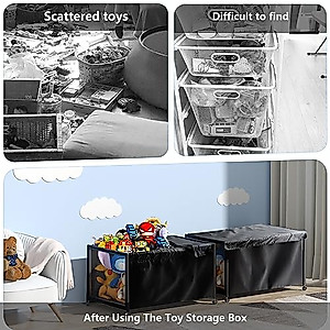 Aconfei Toy Chest with Lid, Large Toy Organizers and Storage Bins for Boys Girls, 70L Toy Storage Organizer with Wheels, Detachable Toy Organizers and Storage Chest for Playroom, Living Room, Bedroom