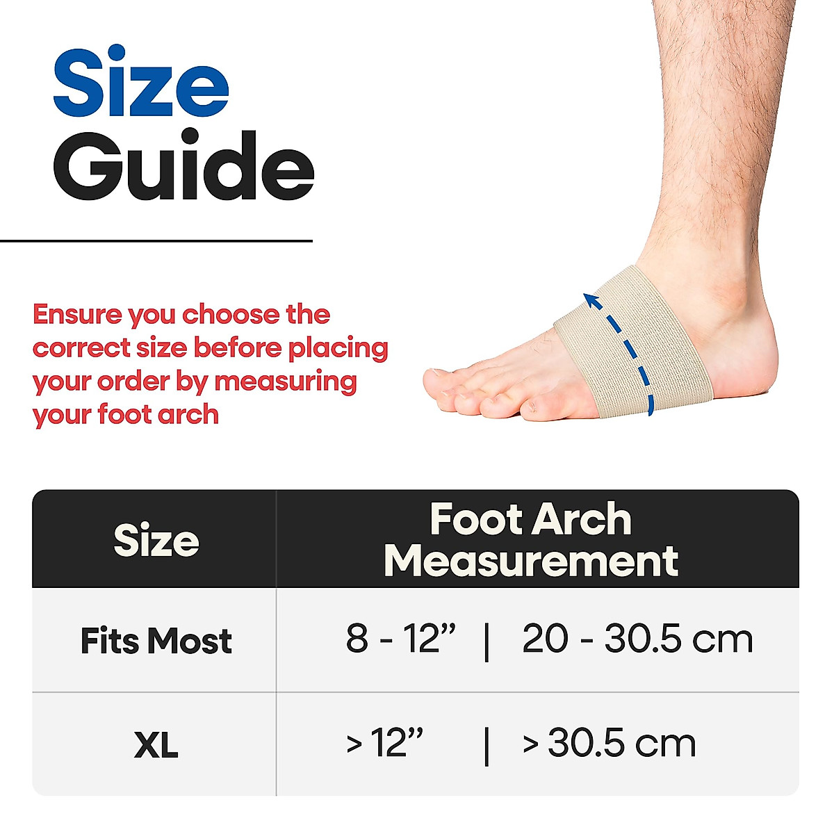 Arch Supports for Plantar Fasciitis Relief | Compression Sleeve Foot Brace For Heel Pain, Bone Spurs, Flat Feet, High Arches | Copper Infused Arch Support Bands for Women & Men Over Socks Fit Most