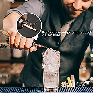 6 Pack Liquor Bottle Pourers, Bottle Pourers for Alcohol with Cleaning Brush, Stainless Steel Liquor Pourers with Rubber Dust Caps, Weyexpert Liquor Pour Spouts Copper, Dishwasher Safe