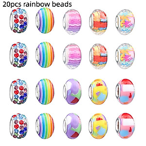 Berocia Charm Bracelet Making Kit, Jewelry Making Supplies Including European Beads Charm Pendants Snake Chains, Gifts Set for Teen Girls Arts and Crafts for Kids Ages 5 6 7 8 9 10 11 12 (Multicolor)