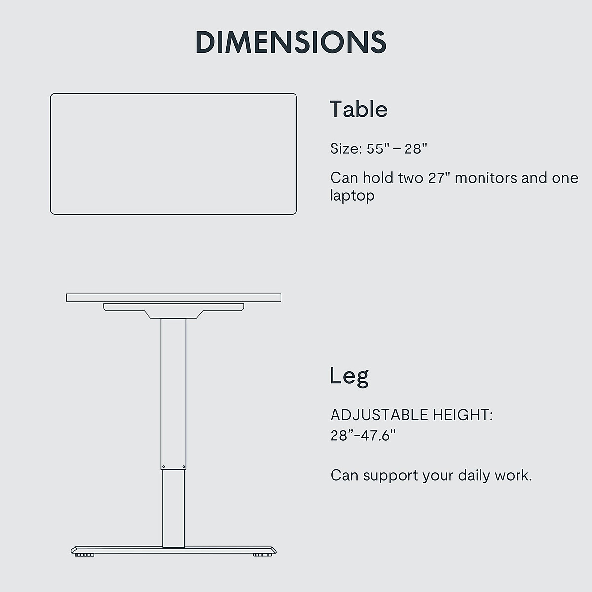 FLEXISPOT Electric Standing Desk Whole Piece 55 x 28 Inch Desktop Adjustable Height Desk Home Office Computer Workstation Sit Stand up Desk (White Frame + 55" Maple Top, 2 Packages)