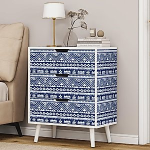 FurSch Farmhouse 3 Drawer Dresser for Storage,Boho Chest of Drawer,Wood Dresser with Drawers for Bedroom Living Room