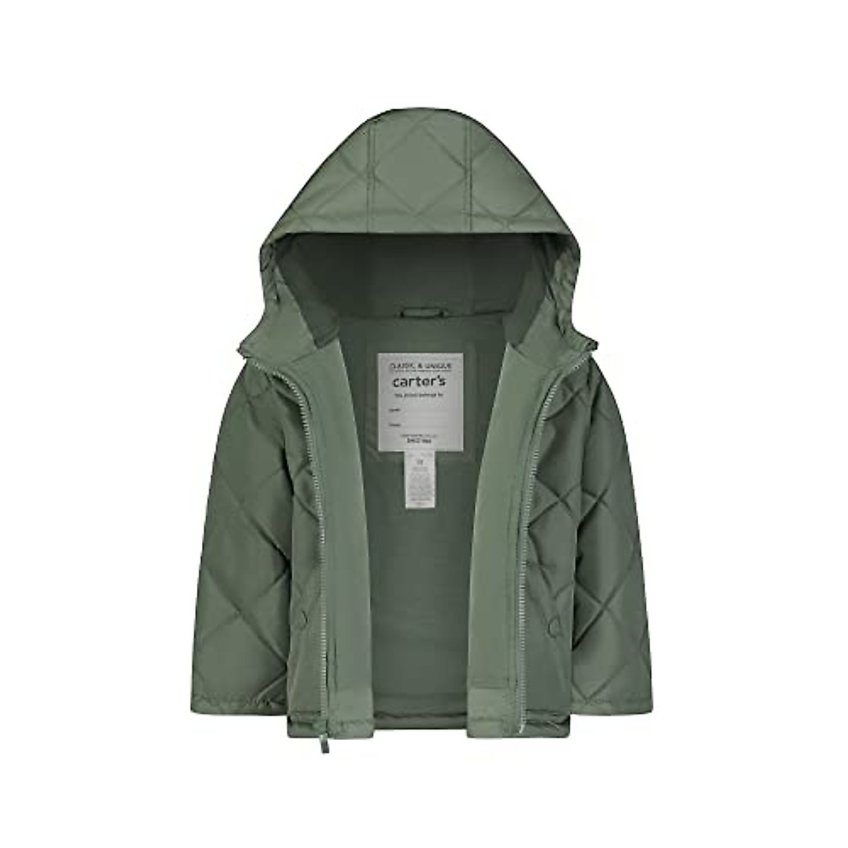 Carter's Baby Toddler Boy Winter Jacket, Olive, 3 Years