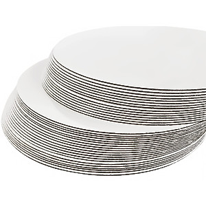 ONEMORE 30-Pack White Cake Board Rounds,Circle Cardboard Base Boards, 8, 10 and 12-Inch. Perfect for Cake Decorating, 10 of Each Size (White,30)