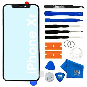 MMOBIEL Front Glass Repair Kit Compatible with iPhone XR - 6.1 inch - 2018 - Lens Screen Replacement Repair Kit - Incl. Toolkit - Gray