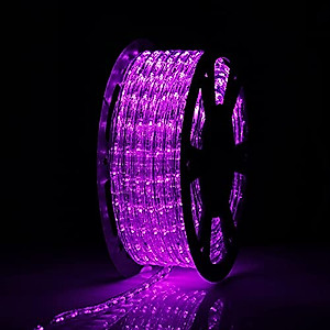 Buyagn 100Ft Rope Lights Outdoor, 110v Christmas Lights Outdoor Waterproof Decorative Lighting for Indoor/Outdoor, Deck, Patio, Backyards, Halloween and Christmas Decorations(Purple)