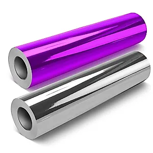VViViD Chrome Gloss DECO65 Craft Vinyl 2 Rolls of 7ft x 11.8" (Purple + Silver) - M0