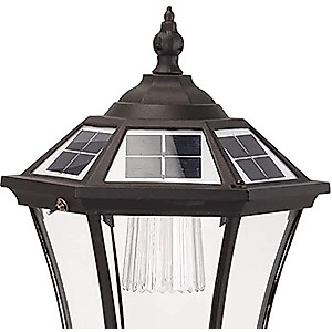 Praee Outdoor Waterproof Solar Pillar Wall Lamp LED Villas Exterior Column Lights Garden Porch Home Landscape Lighting Streetlights Aluminum Terrace Community Pillar Post Light