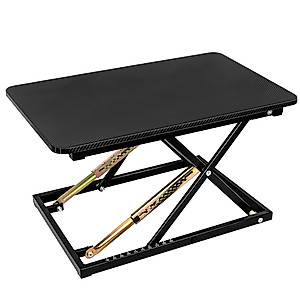 STANDNEE Standing Desk Converter, Height Adjustable Sit Stand Desk Converter, Fully Assembled Monitor Desk Riser for Standing or Sitting, Sit to Stand Desk for Home Office, Black, Pattern.