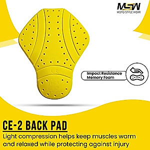 MOTOSTYLEWEAR Universal-CE-2 Back Armor Protection Pad, Level 2 Approved Armor Pads for Motorcycle Jackets, CE Level 2 Back Protector, CE Insert Armor & Pads for Protection for Women and Men.