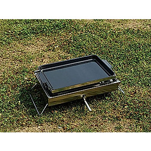 Snow Peak Iron Griddle - Perfect for Cooking Over a Fire or BBQ - 21.75 x 13 x 1.4 in