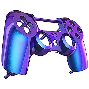 eXtremeRate Unique Design Chameleon Purple Blue Glossy Front Housing Shell Replacement Faceplate Compatible with ps4 Controller JDM-001 JDM-011 JDM-020 - NOT A Controller