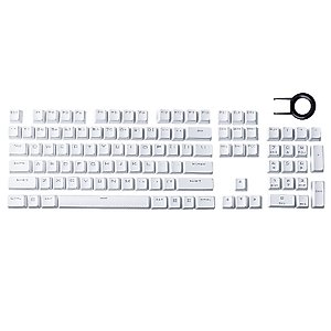 PBT Double-Shot Full Set 104 Key keycaps US Layout Replacement for Corsair K70 RGB MK.2 SE Mechanical Keyboard (White)
