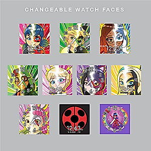 Accutime Miraculous Ladybug Kids Red Educational Learning Touchscreen Smart Watch Toy for Girls, Boys, Toddlers - Selfie Cam, Learning Games, Alarm, Calculator, Pedometer & More (Model: MRC4010AZ)