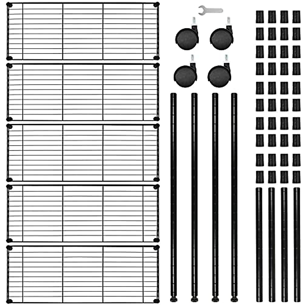 YSSOA 5-Tier Heavy Duty Storage Shelving Unit,Black,36L x 14W x 60H inch