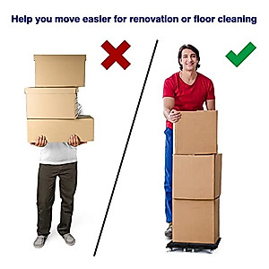 Ltsxop Furniture Moving Dolly Furniture Mover 4 Wheels Heavy Duty Small Flat Dolly Cart Portable Dollies with Wheels 2 Pack,16.3 x 11.4 inch 500 Lbs Capacity Each Count, Black