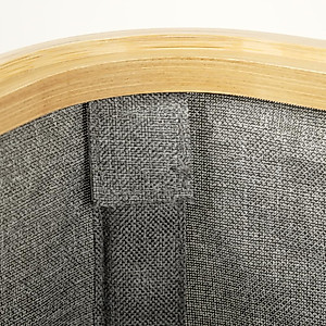 ZengRun - Laundry Hamper with Lid Cover - Sturdy Tall Bamboo Laundry Basket Clothes Organizer - Aesthetic Bedroom Fabric Bin - Big Bathroom Dirty Clothes Hamper - XL 95 Liters - Light Grey