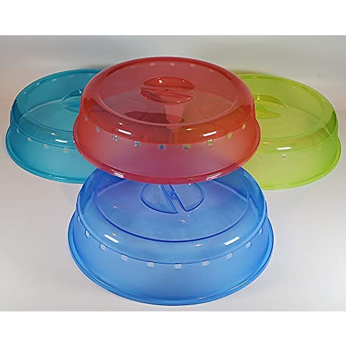 Rock 4 Pack of Microwave Plate Bowl Splatter Cover. Keep Your Microwave Clean While Heating Messy Items with Vented, Colorful Lids! (4100)