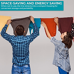 Retractable Clothesline for Indoor or Outdoor Use (White)