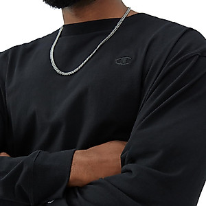 Champion, Classic Long Sleeve, Comfortable, Soft T-Shirt for Men (Reg. or Big & Tall), Black, Small