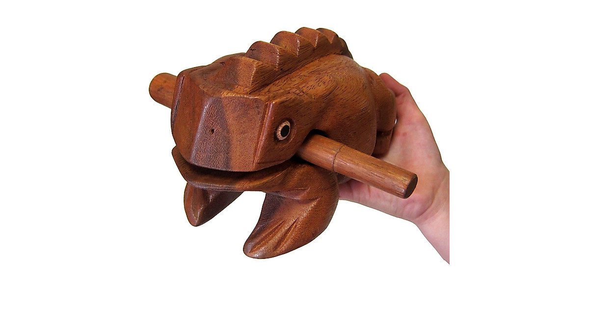 Deluxe Extra-Large Wood Frog Guiro - Unique Musical Instrument