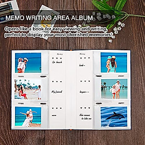 Photo Album for Fujifilm Instax Mini Camera, 180 Pockets Instax Mini Album with Memo Areas, 2X3 Photo Album for Polaroid 2x3 ZINK Film Camera, Fujifilm Instax Mini 1112 9 8 40 Evo Instant Camera, Black