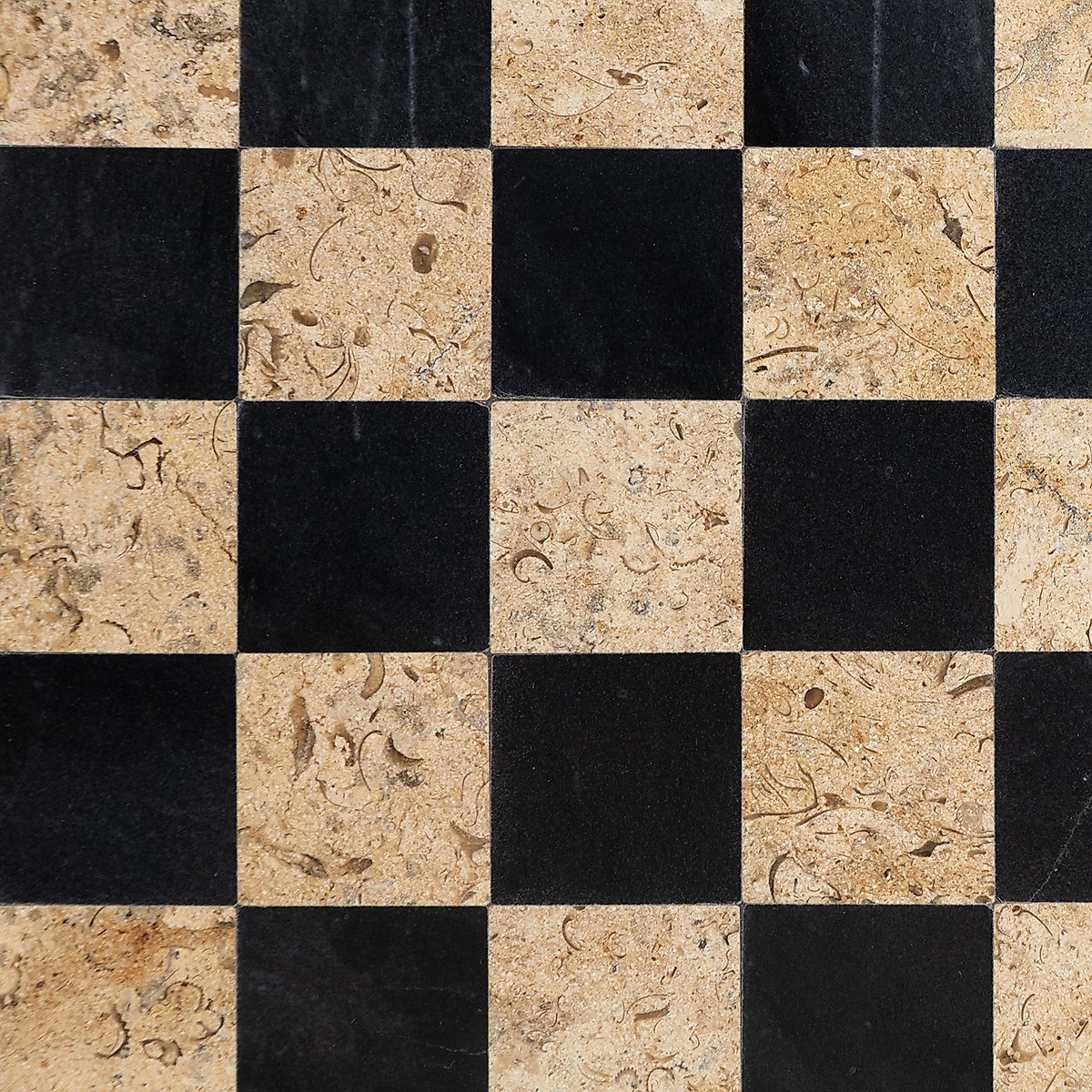 Handmade Marble Chess Set -15x15 Inches- Full Handcrafted Chess Board and Pieces -Fossil Black