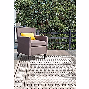 nuLOOM Cora Tribal Indoor/Outdoor Area Rug, 3' x 5', Light Grey