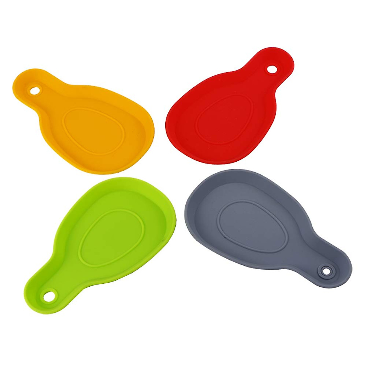 Webake Silicone Spoon Rest for Stove Top, Cooking Spoon Holder, Ladle Holder, Spatula Holder for Kitchen, Dining Table, Fork, BBQ Brushes, Tongs and Kitchen Utensils Set of 4 (Multiple Colors)