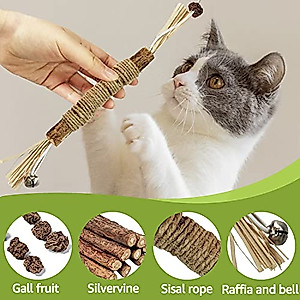 (12Pack) Catnip Toys, Silvervine Cat Toy, Cat Toys for Indoor Cats, Silvervine Sticks,Catnip Balls, Cat Nip Mice,Silver Vine Organic Chew Toys, Kitten Teething Toys,Interactive Plush Feather Kicker