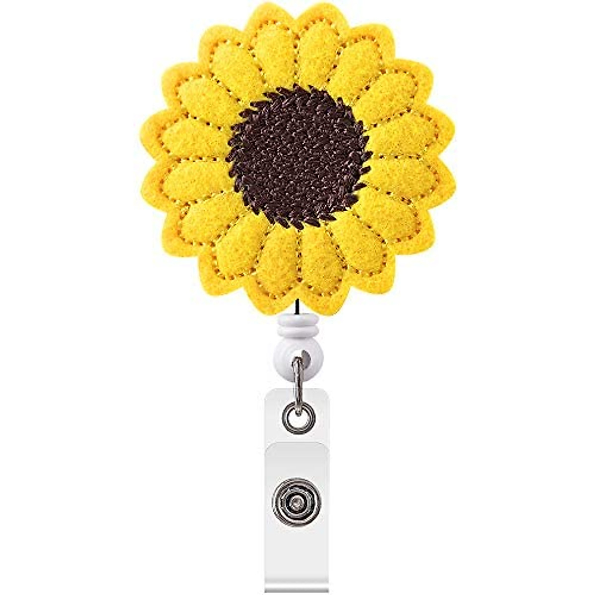 Badge Reel Holder, Accurate Stitching, Sunflower Retractable Badge Reels Reinforced Strap, Badge Clip for Kids, Badge Reel with Alligator Clip, Great Badge Holder for Women (1)