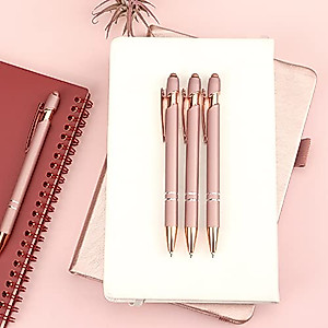 6 Pack Ballpoint Pen 2-in-1 Stylus Retractable Ballpoint Pen with Stylus tip, Metal Stylus Pen for Touch Screens, 1.0 mm Black Ink