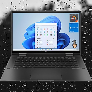 HP Newest Envy x360 2-in-1 Laptop, 15.6" Full HD Touchscreen, AMD Ryzen 5 5625U 6-Core Processor, 32GB RAM, 512GB SSD, Backlit Keyboard, HDMI, Webcam, Wi-Fi 6, Windows 11 Home, Stylus Pen Included