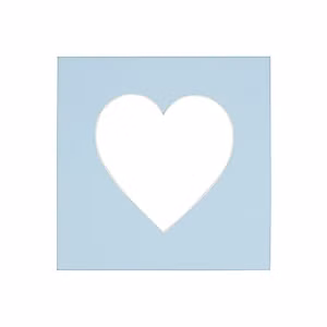 CountryArtHouse Baby Blue Acid Free 6x6 Heart Picture Frame Mat with White Core Bevel Cut for 3x3 Pictures - Fits 6x6 Frame - Pack of 1 Matboard