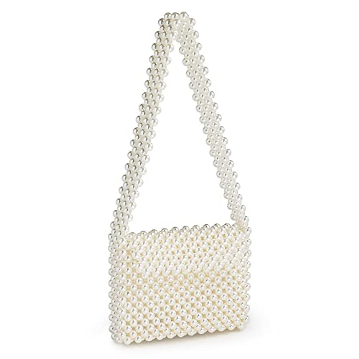 Grandxii Women Shoulder Bag Pearl Purse Tote bag Handmade Weave Beaded Bag Evening Party Bag